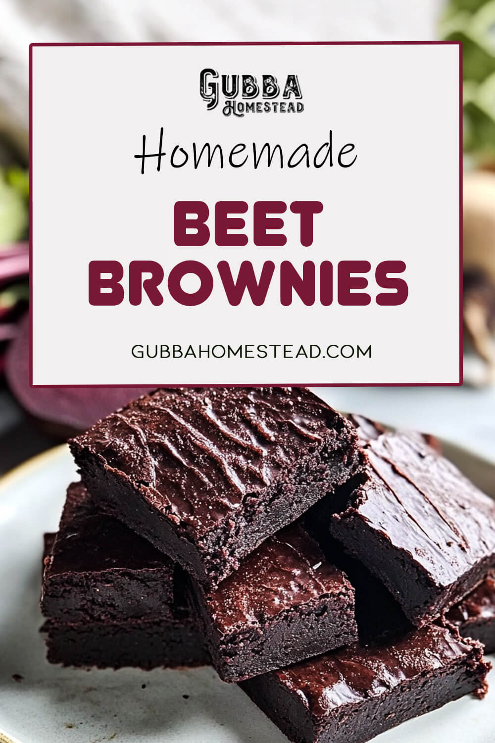 Homemade Beet Brownies - Gubba Homestead